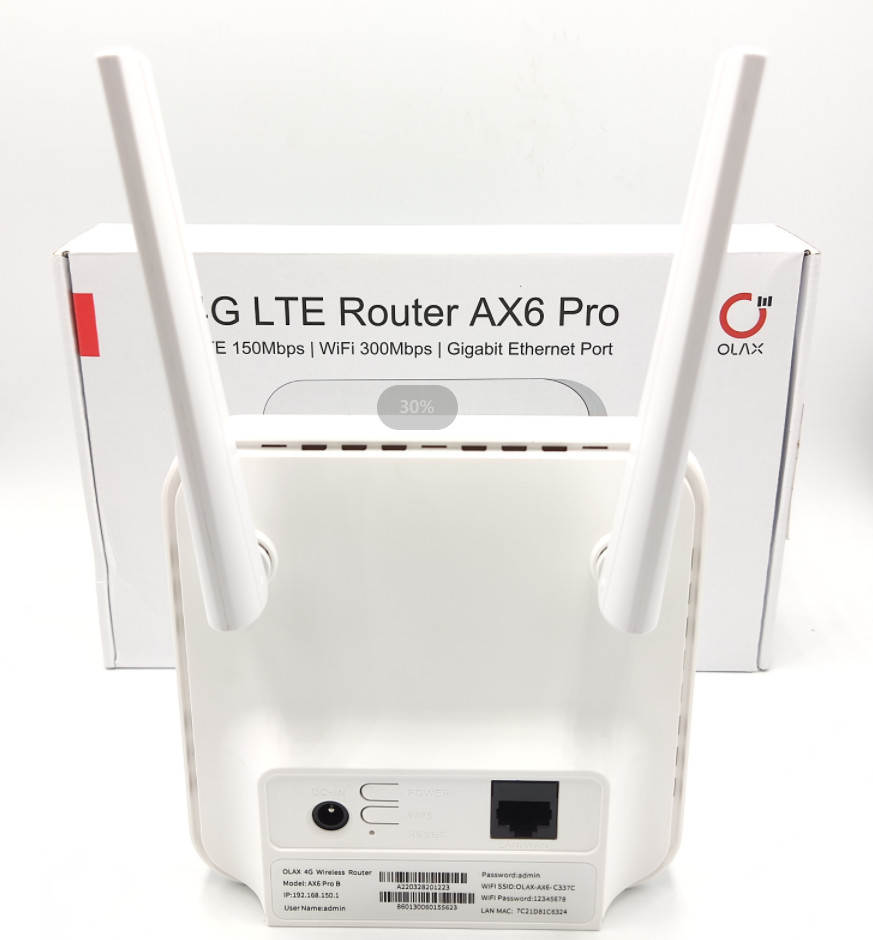 Olax AX6プロ4g CPE Wifiのルーター白い屋外LTE CPE Cat4 300mbps