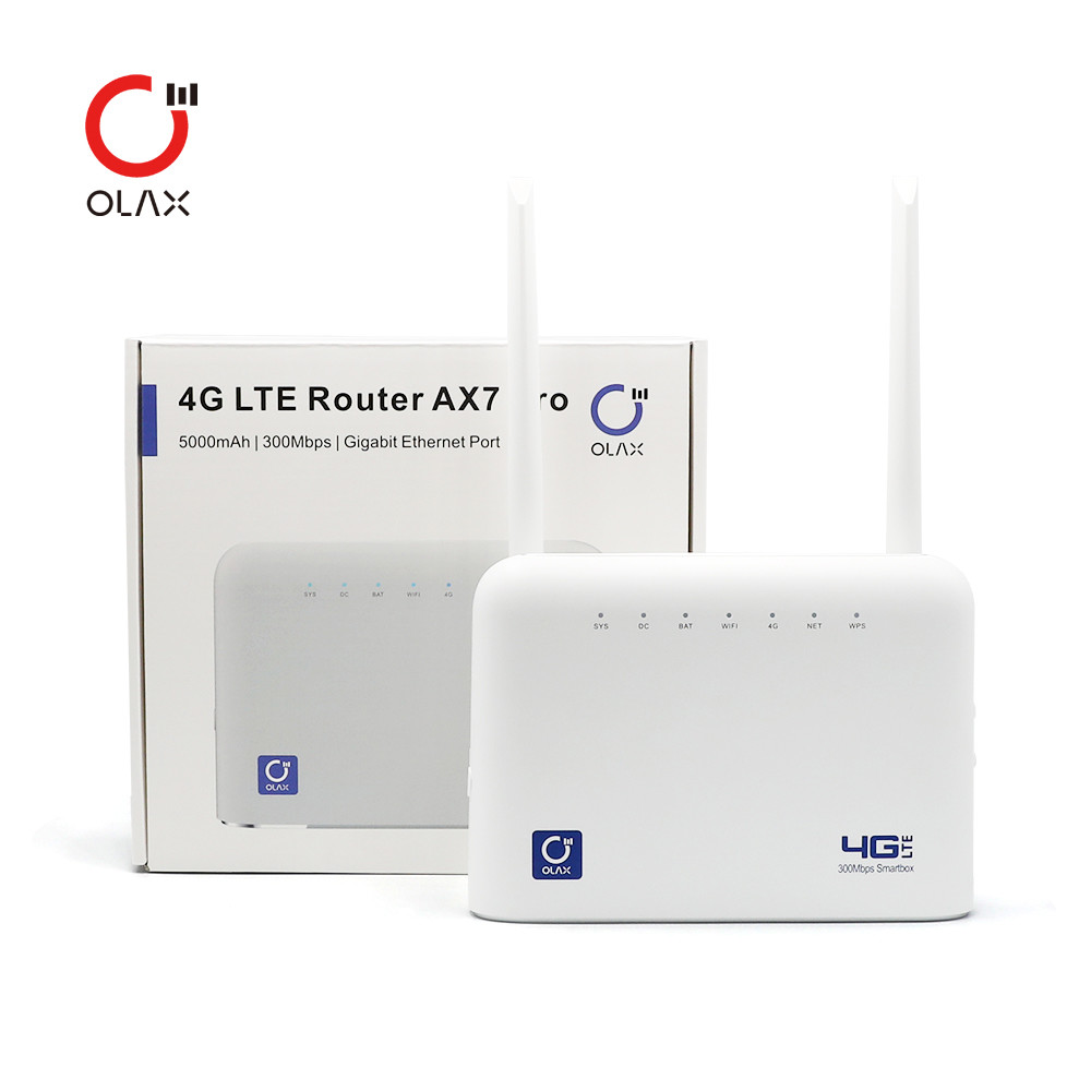 OLAX AX7 Simのカード スロットが付いているプロWifiの無線ルーター3G 4G LTE CPE 300mbps 5000mAh力の ...